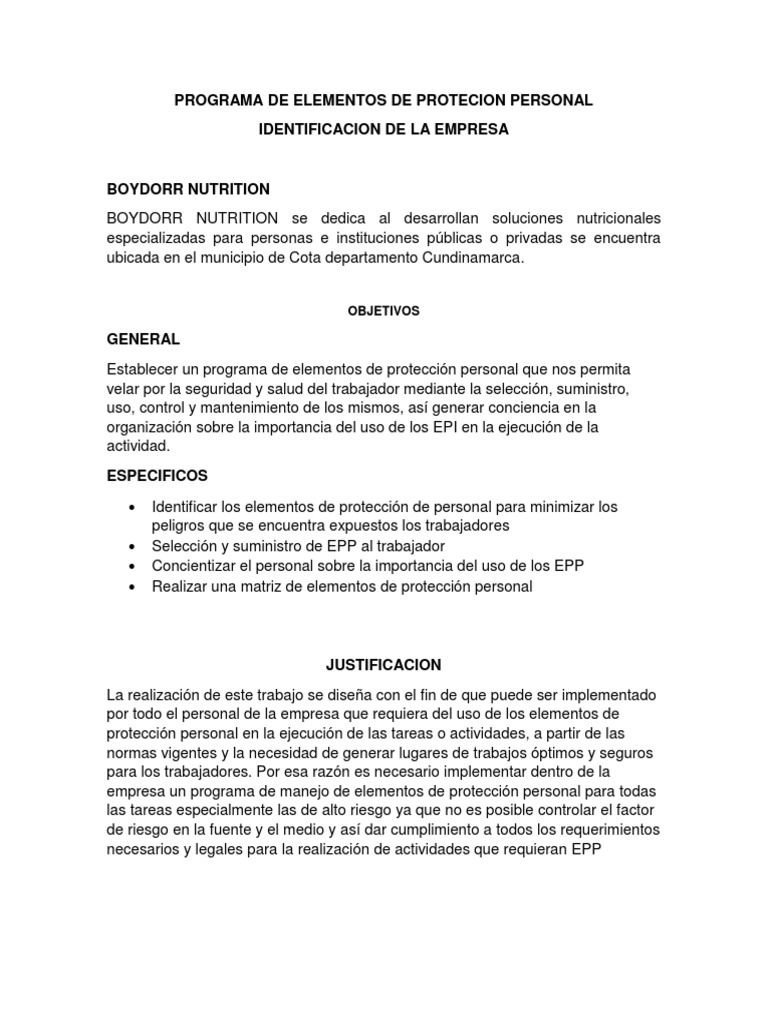 Programa EPP en Boydorr Nutrition | PDF | Naturaleza