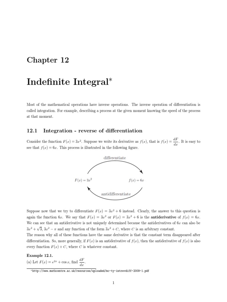Indifinite Integral | PDF | Summation | Integral