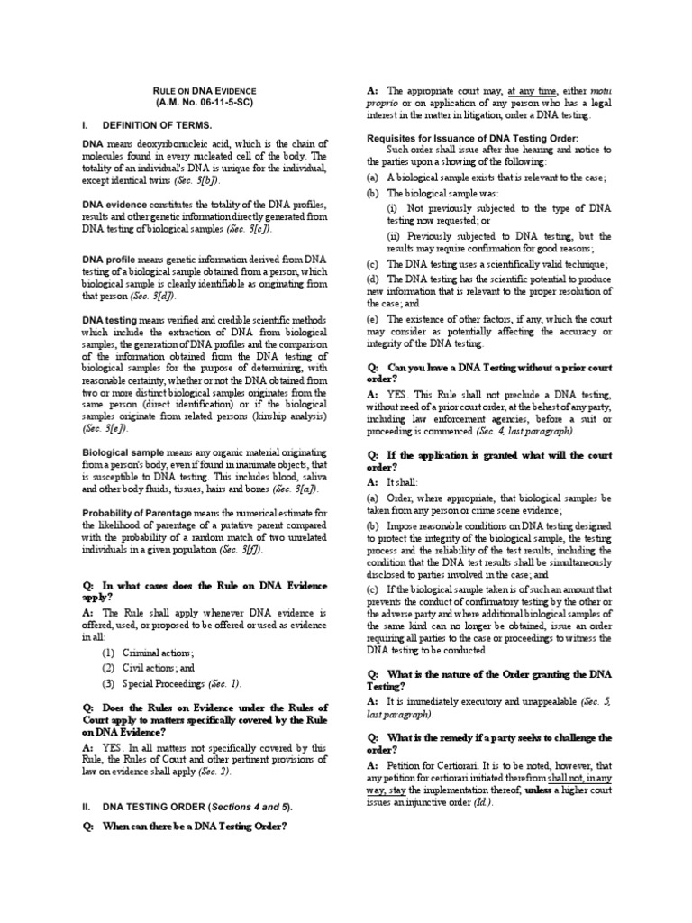 Ordering DNA Testing: Requirements, Procedures and Considerations Based ...