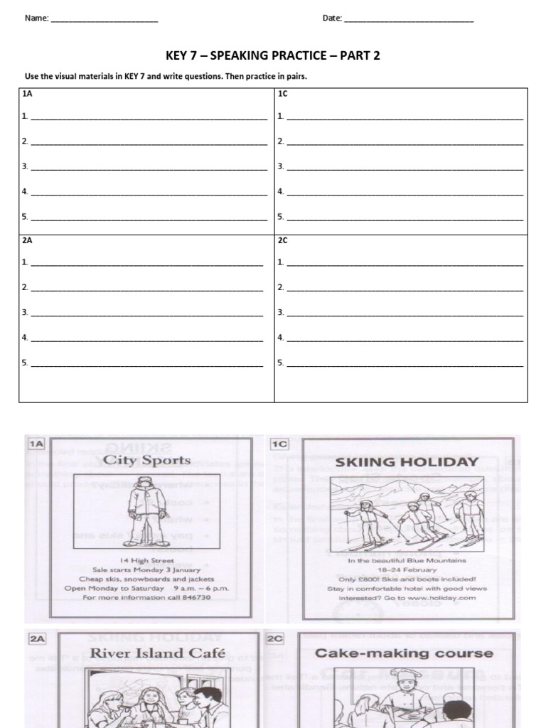 Key 7 - Speaking Practice - Part 2: Use The Visual Materials in KEY 7 ...