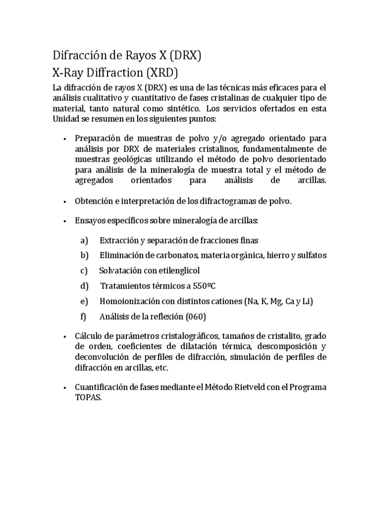 Difracción de Rayos X | PDF | Cristalografía de rayos X | Rayo X