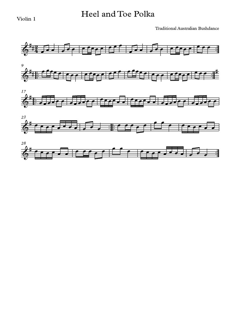 Heel and Toe Polka - Violin 1 PDF | PDF