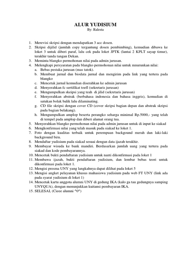 Contoh ALUR YUDISIUM Di Uny | PDF