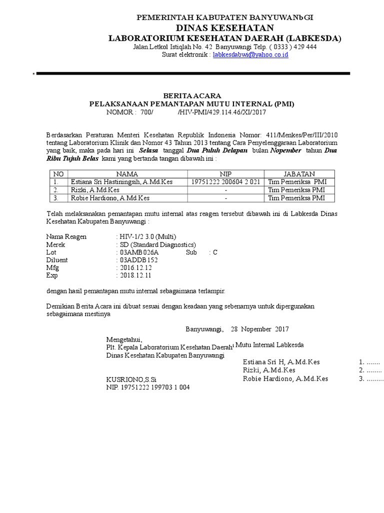 Form Pmi Labkesda | PDF