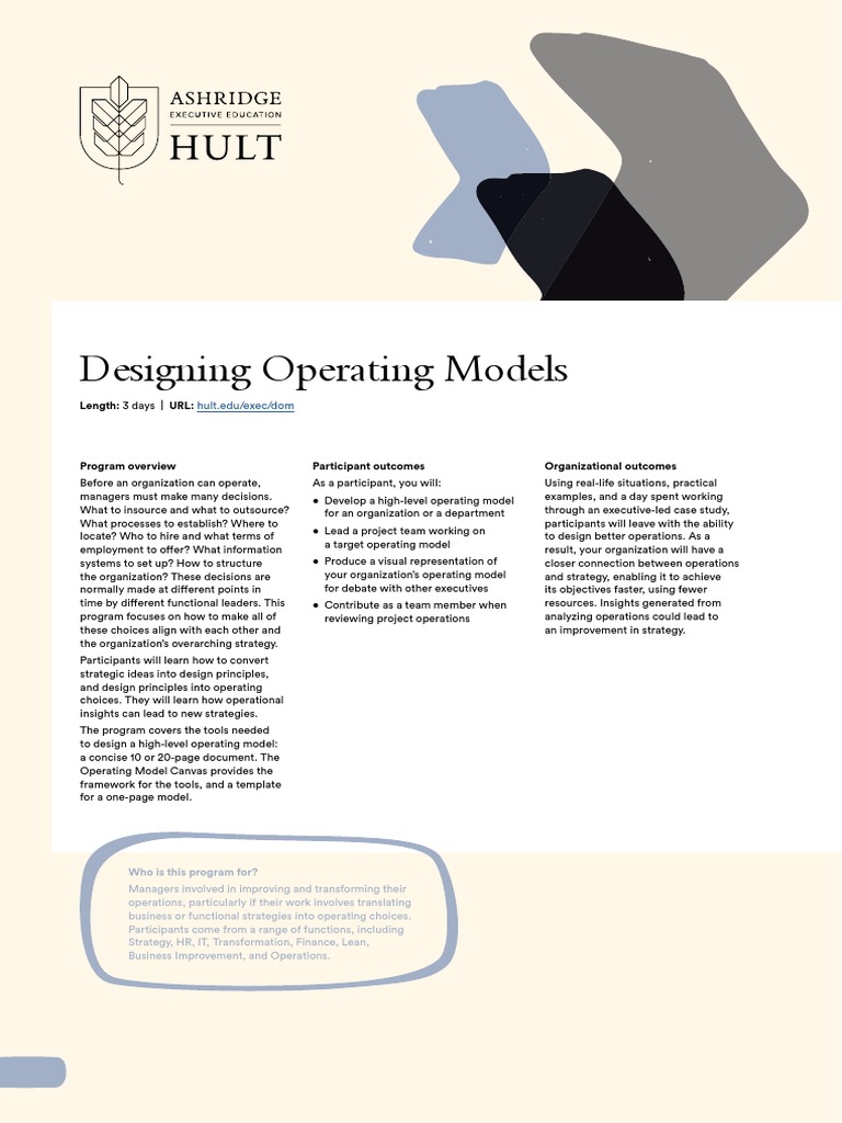 Designing Operating Models OVERVIEW SC - 2019 | PDF | Cognition ...