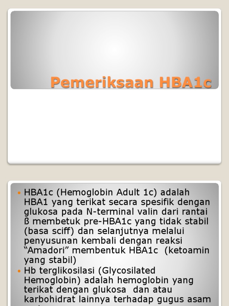 Pemeriksaan HBA1c untuk Diabetes Melitus | PDF | Memasak, Makanan ...