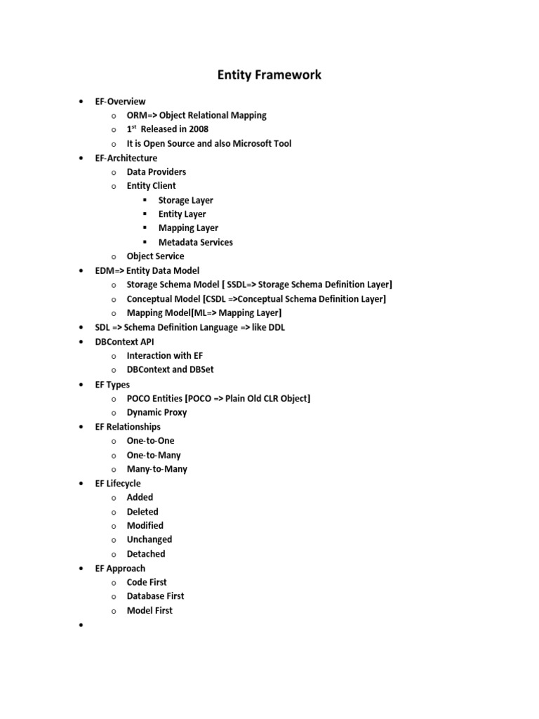 An Introduction To Entity Framework An Object Relational Mapper And Microsoft Orm Tool Pdf