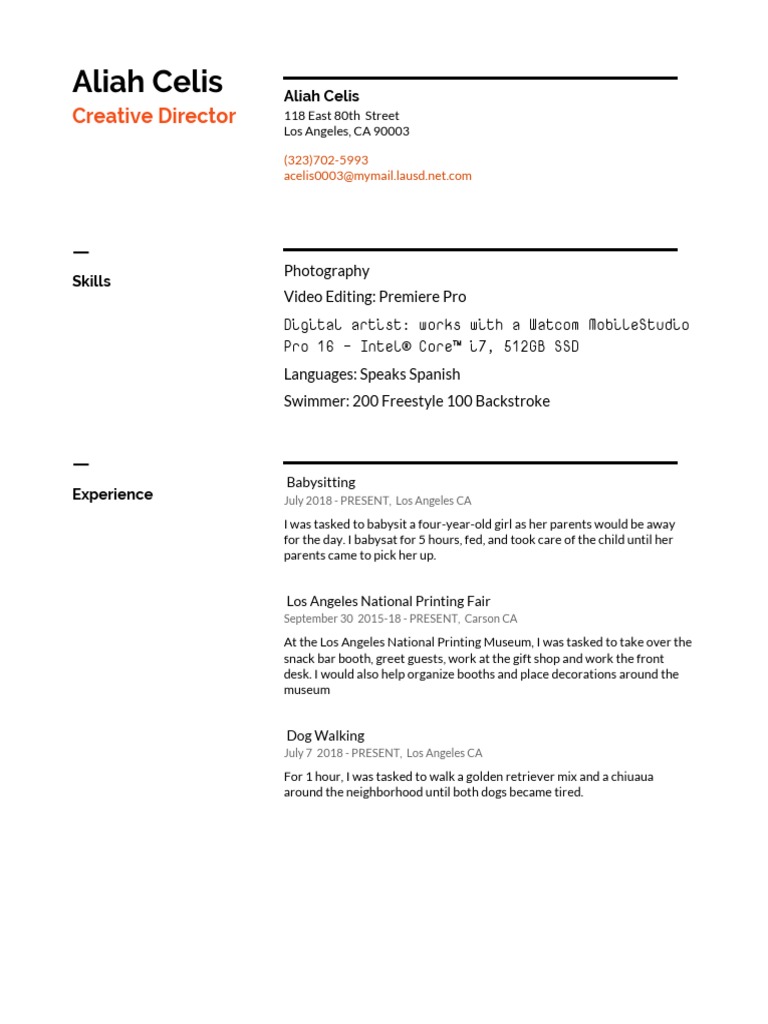 Aliah Celis 2019 Resume | PDF