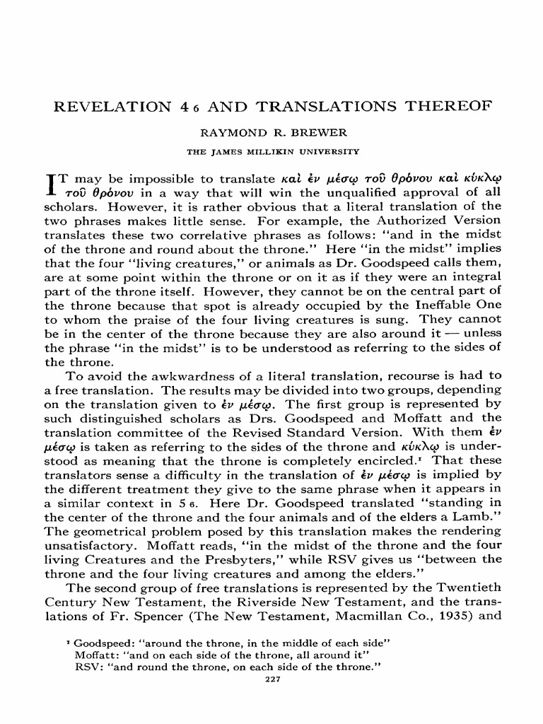 Revelation 4 - 6 Translation | PDF | Book Of Revelation | Copyright