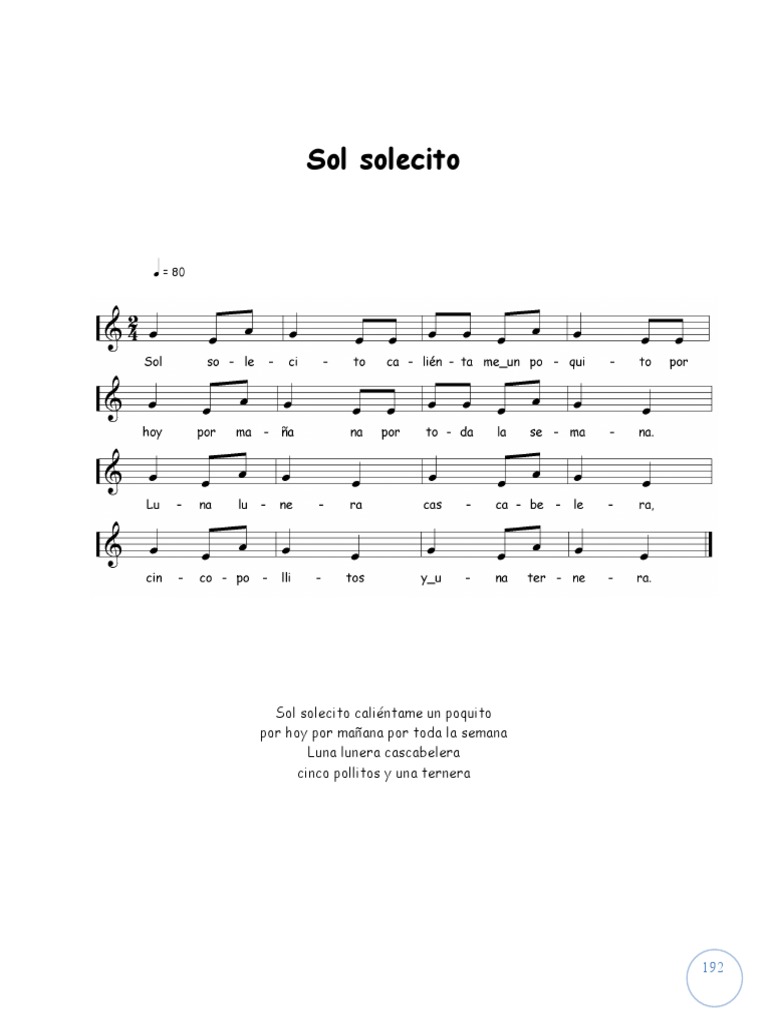 Letra y acordes de "Sol Solecito" | PDF