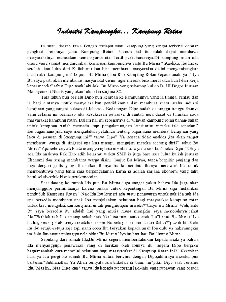 CERPEN Industri Kampungku | PDF