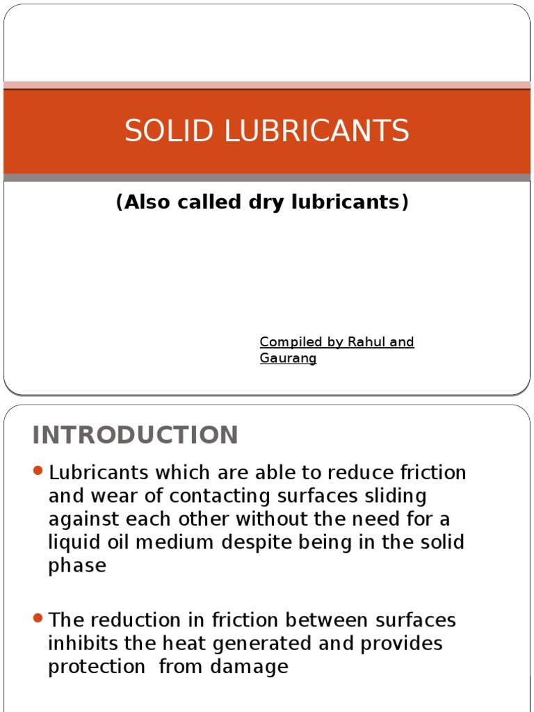 Solid Lubricants | PDF | Lubricant | Nature