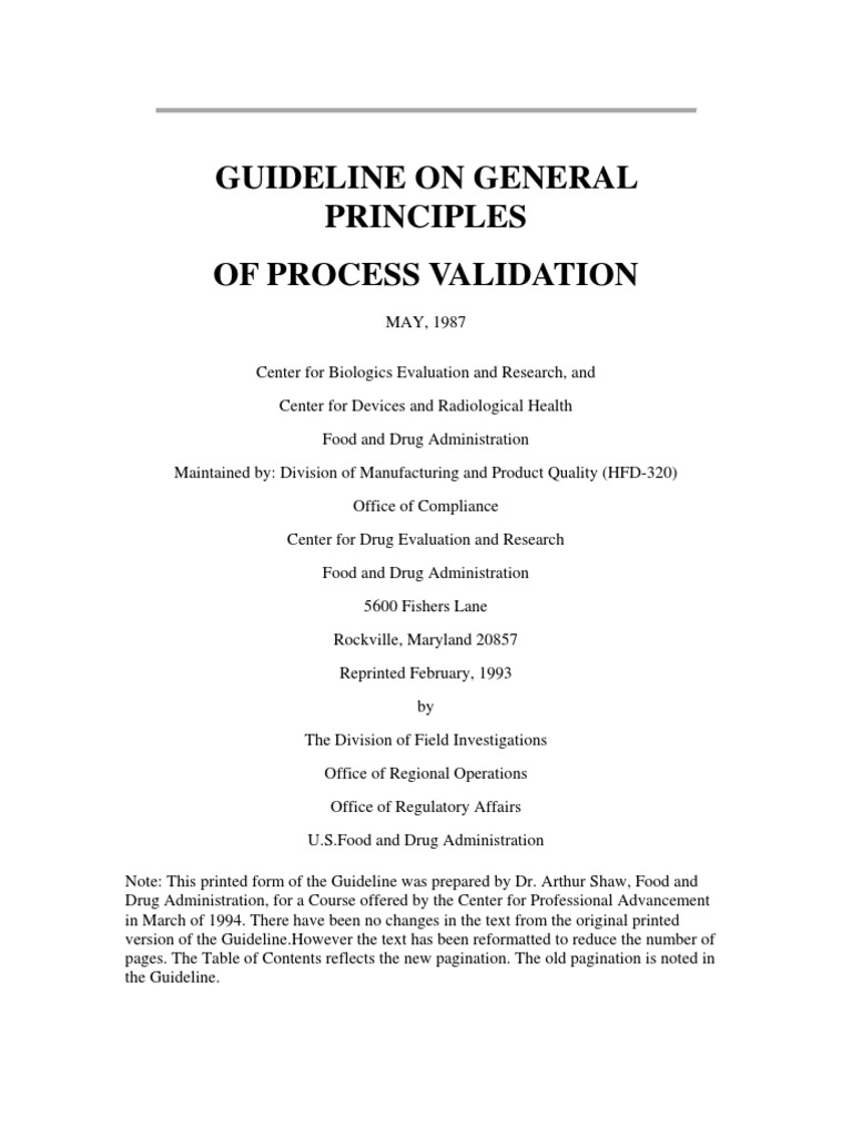 Guideline On General Principles of Process Validation | PDF ...