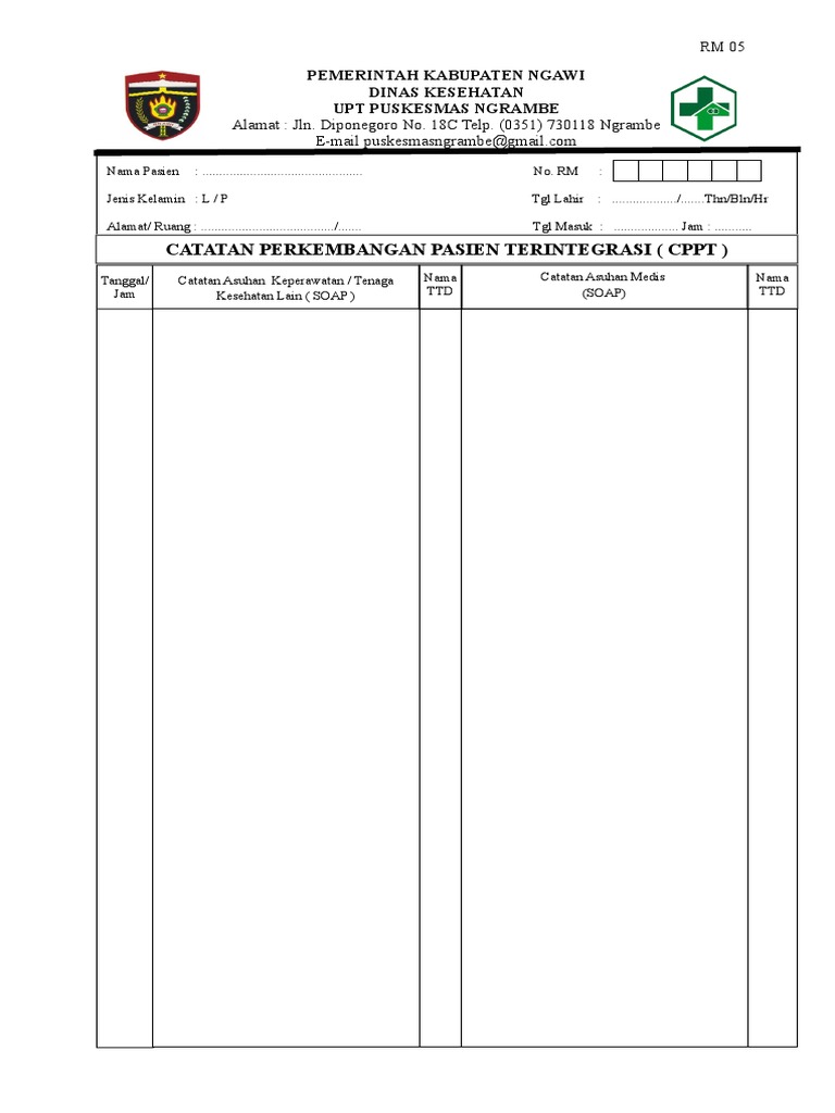 Contoh CPPT Pasien Terintegrasi | PDF