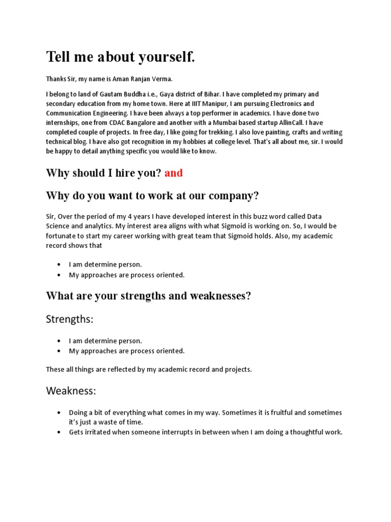 HR Interview Question | PDF | Question | Learning