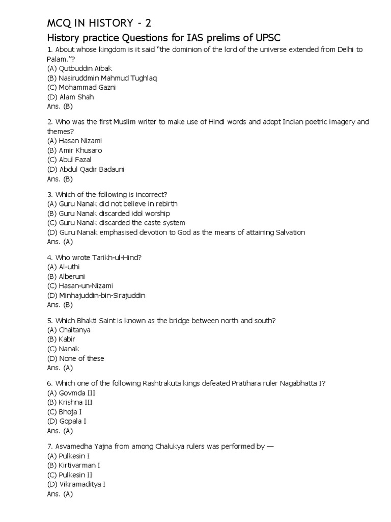 MCQ in History PDF | PDF | Mughal Empire | Sikhism