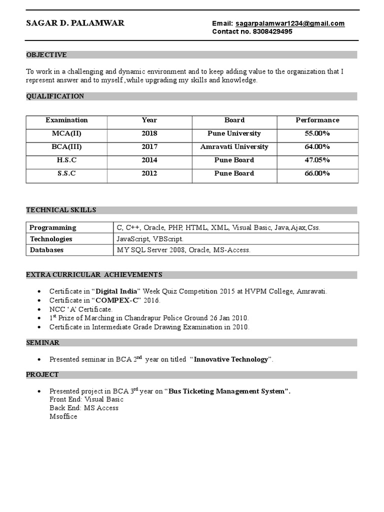 Sagar Resume | PDF