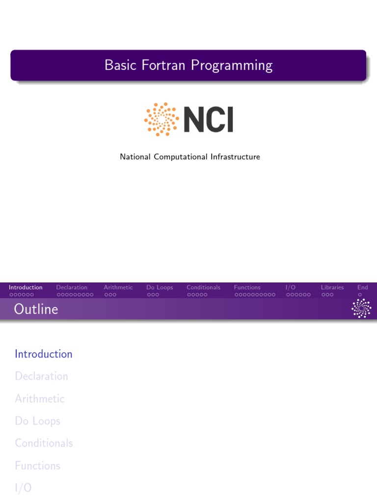 Nci Fortran Basic Pdf Pdf Subroutine Parameter Computer Programming