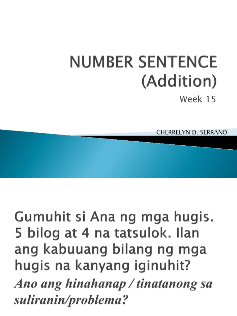 Number Sentence (Addition) | PDF