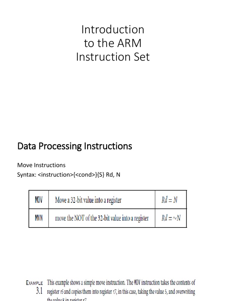 A Comprehensive Guide to the Fundamental Instruction Sets of the ARM ...