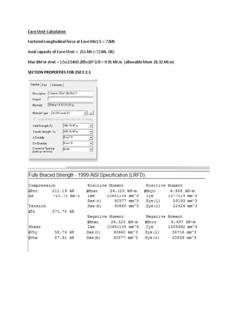 Eave Strut Design | PDF
