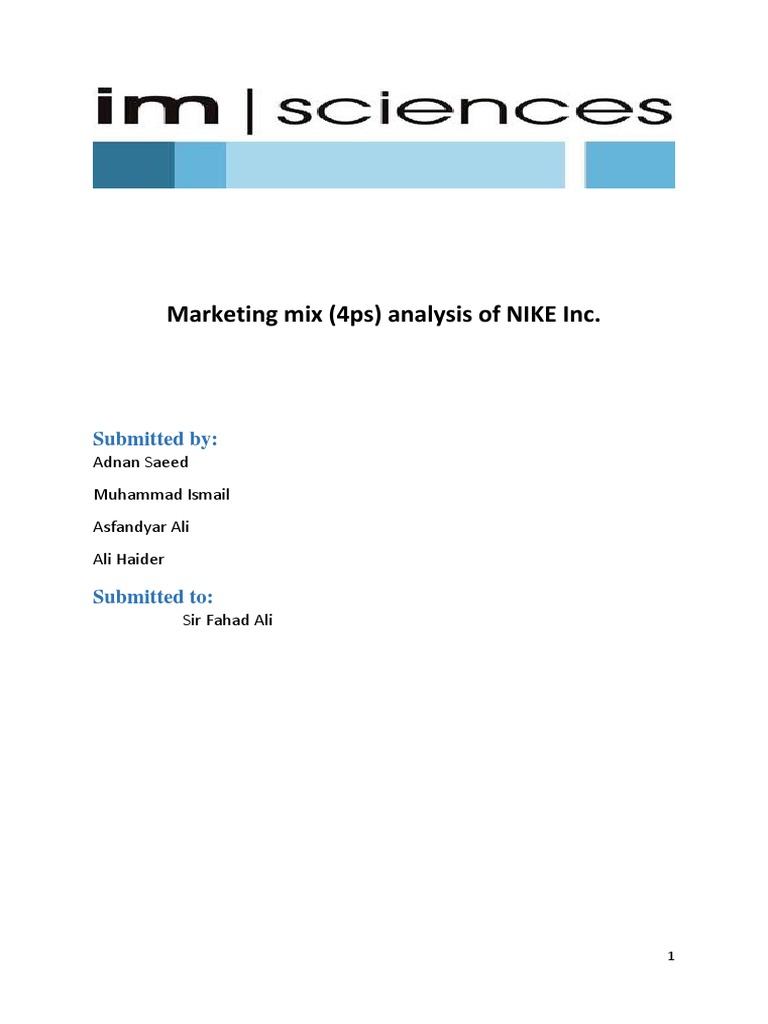 Marketing Mix 4ps Analysis of NIKE Inc | PDF | Nike | Marketing