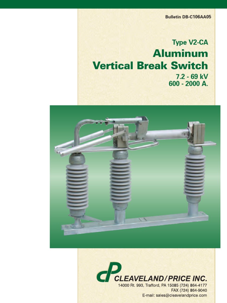 Aluminum Vertical Break Switch: Type V 2-CA | PDF | Switch | Components