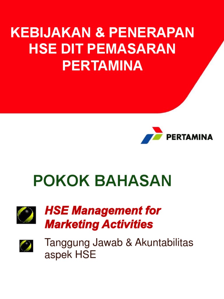 Kebijakan & Penerapan HSE Pertamina Pemasaran | PDF