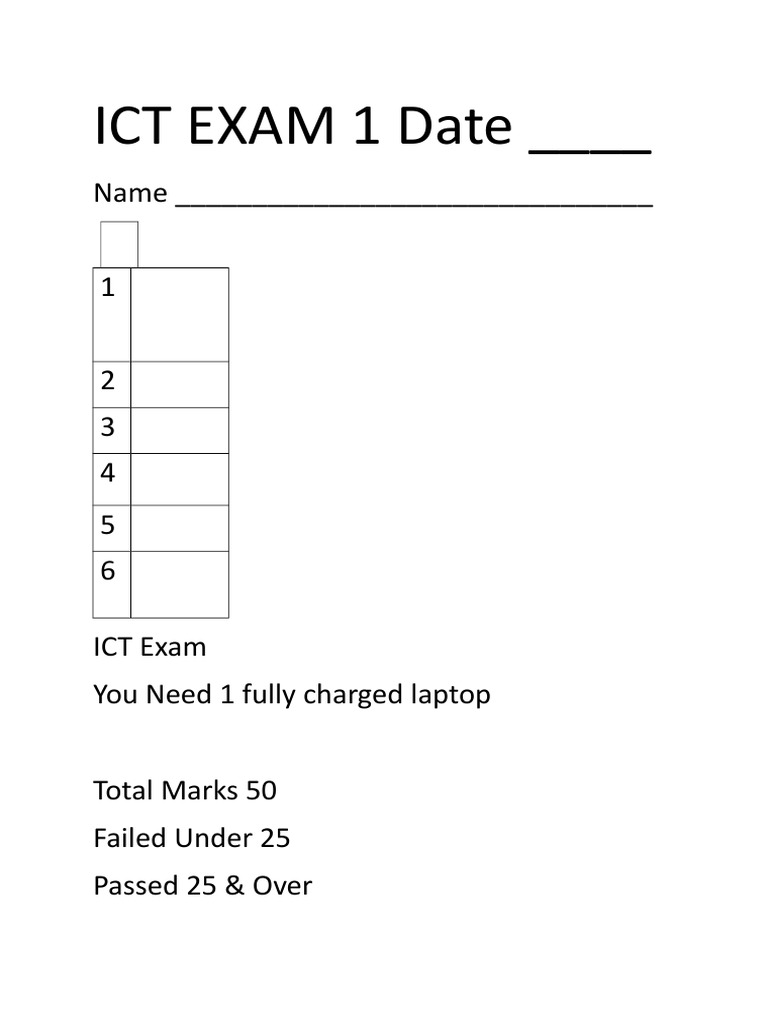 ICT EXAM 1 Date | PDF | Ibm Pc Compatibles | Microsoft Windows