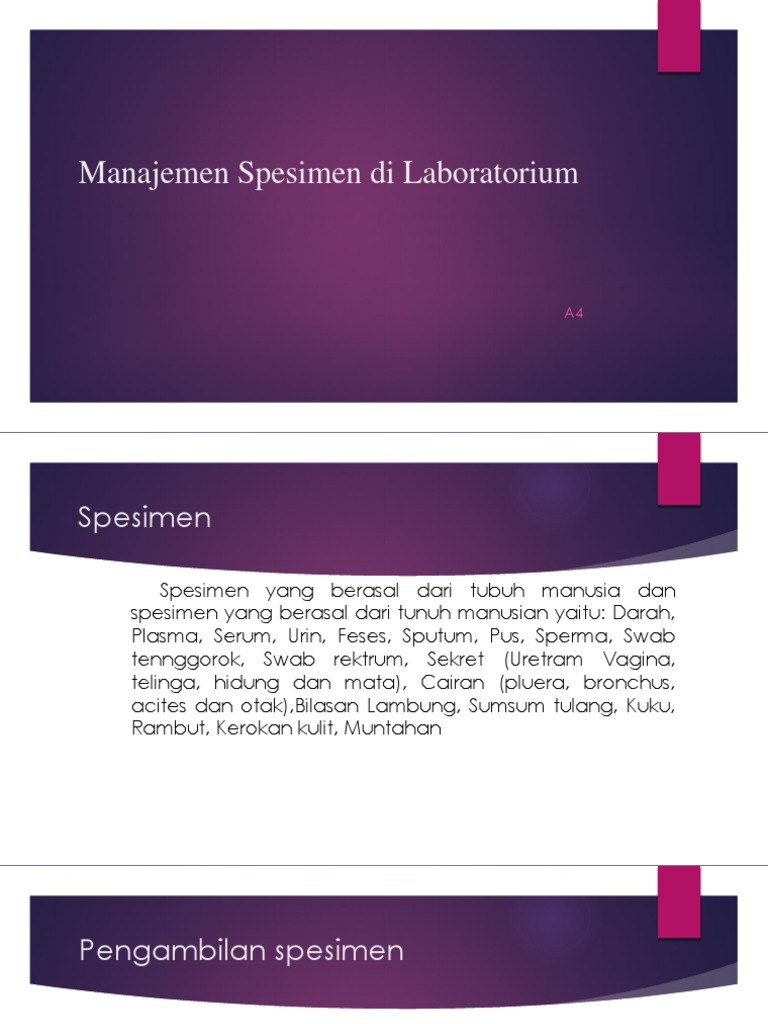 Manajemen Spesimen Laboratorium Manusia | PDF