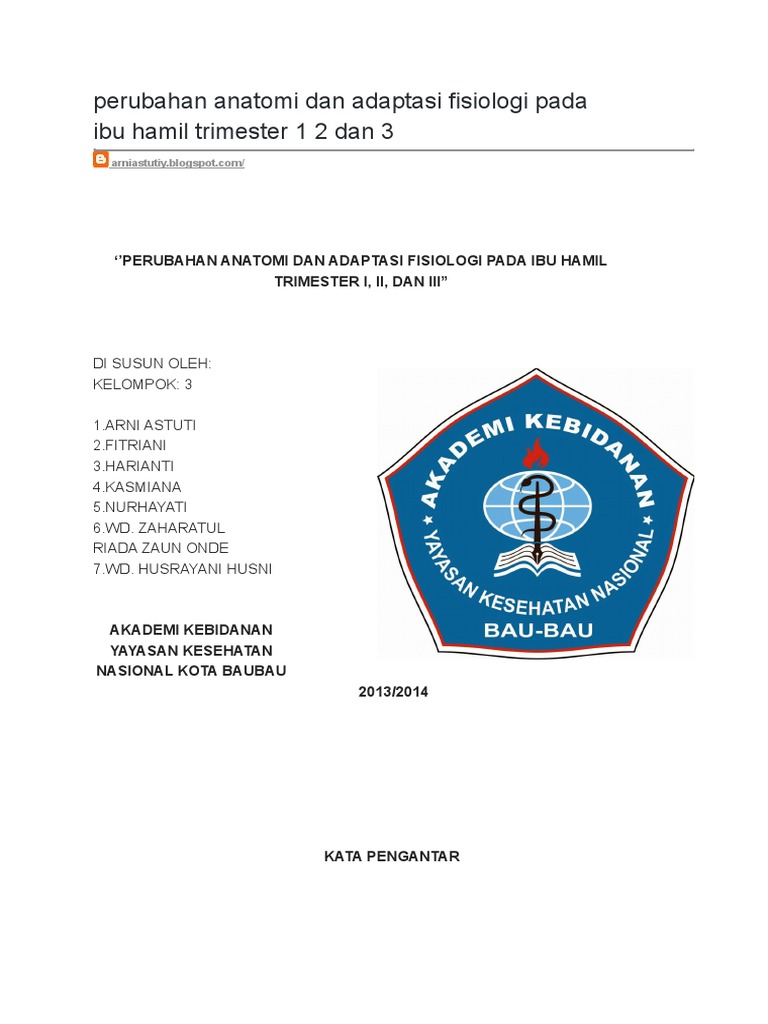 Perubahan Anatomi Dan Adaptasi Fisiologi Pada Ibu Hamil Trimester 1 2 Dan 3 | PDF