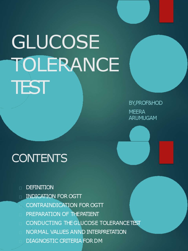 Guidelines for Conducting and Interpreting the Oral Glucose Tolerance ...