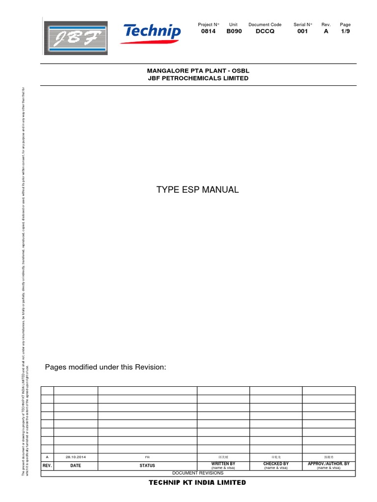 Property and Usage Restrictions for TECHNIP KT INDIA LIMITED Documents and Drawings | PDF ...