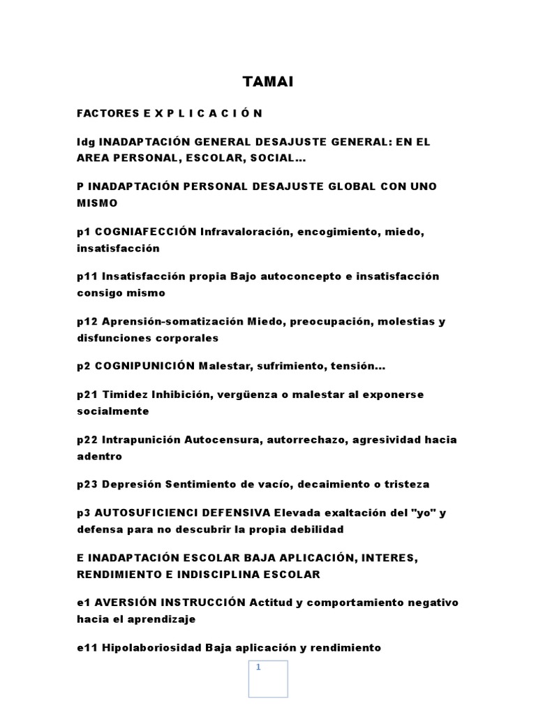 Interpretacion Tamai | PDF | Metafísica de la mente | Psicología clínica