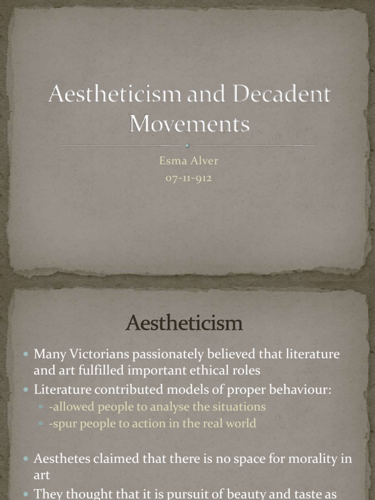 Aestheticism and Decadent Movements | PDF | Philosophical Theories ...