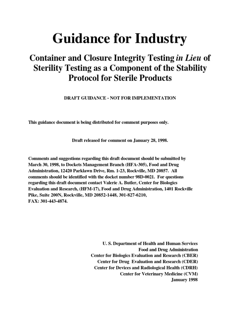 Guidance For Industry | PDF | Food And Drug Administration | Packaging ...