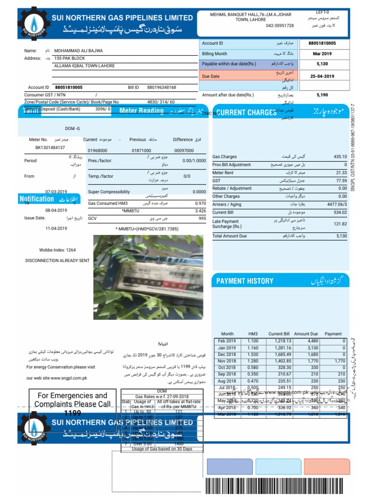 SNGPL - Web Bill | PDF | Business