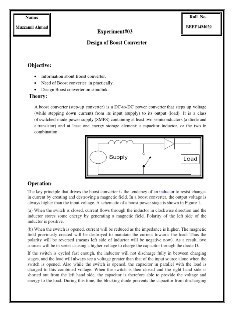 Design of Boost Converter | PDF | Electric Power | Manufactured Goods