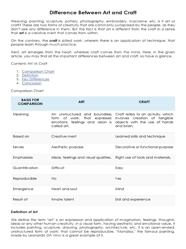 Distinguishing Art from Craft | PDF | Crafts | Emotions