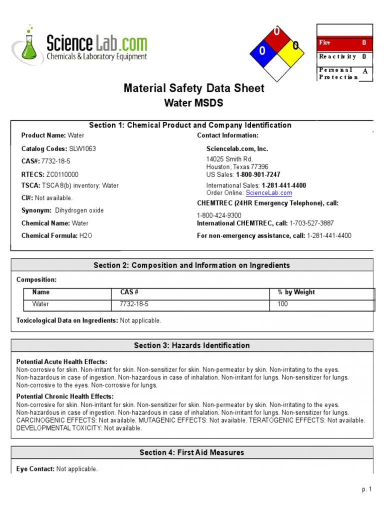 MSDS Aquades | PDF | Toxicity | Biodegradation