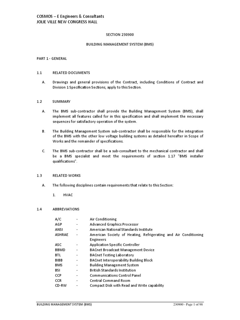 30-04-2018 JV BMS Specs PDF | PDF | Computer Network | Gateway ...