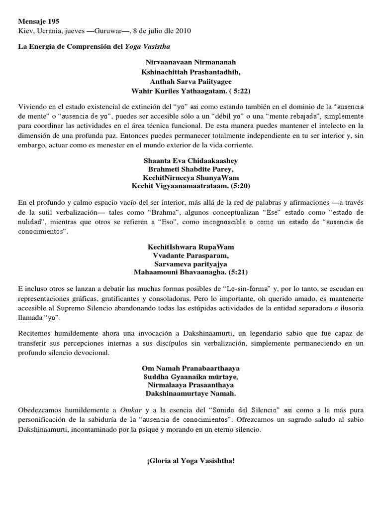 KRIYA YOGA DE SHIBENDU LAHIRI-Mensaje 195 | PDF | Yoga | No dualismo