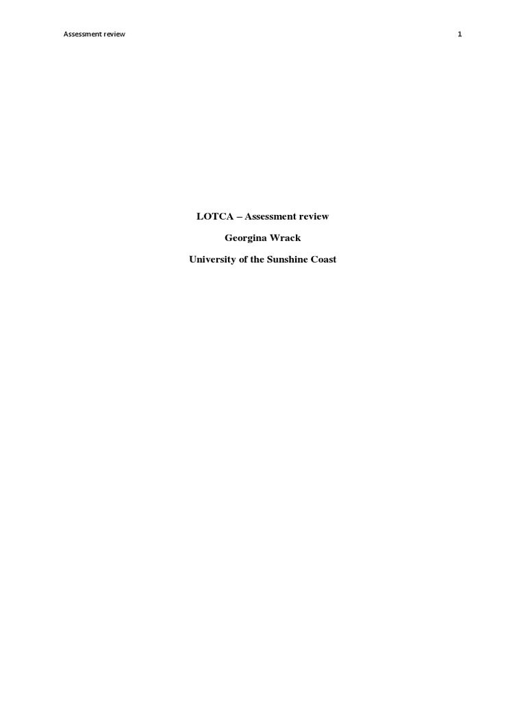 LOTCA Assessment Review | Download Free PDF | Intellectual Disability ...