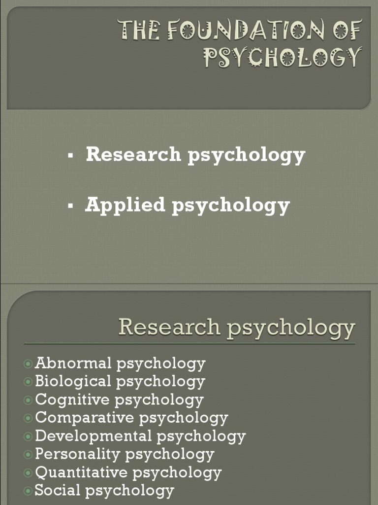 1.foundation of Applied Psy | PDF | Psychotherapy | Psychopathology