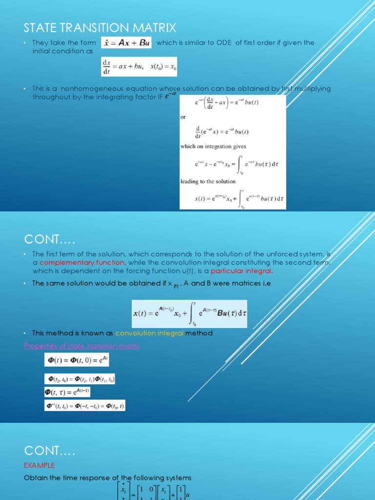 State Transition Matrix | PDF | Ordinary Differential Equation | Matrix ...