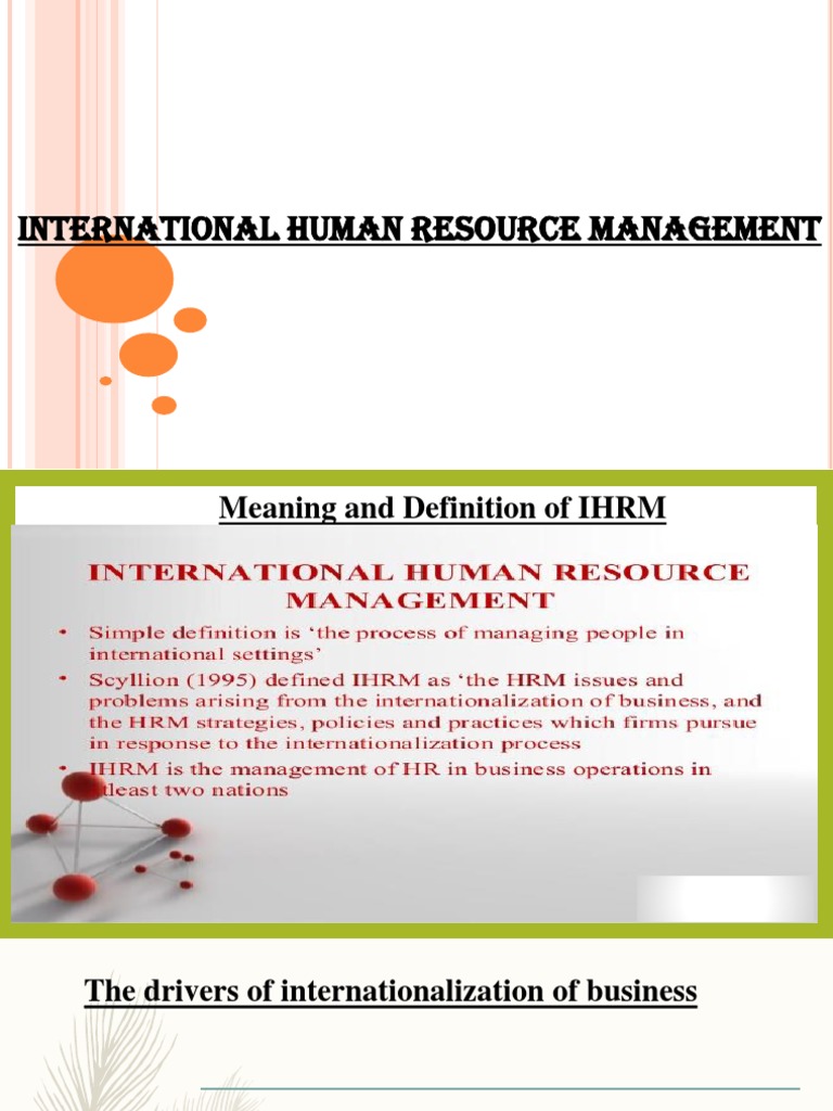 Introduction To IHRM | PDF | Human Resource Management | Multinational ...