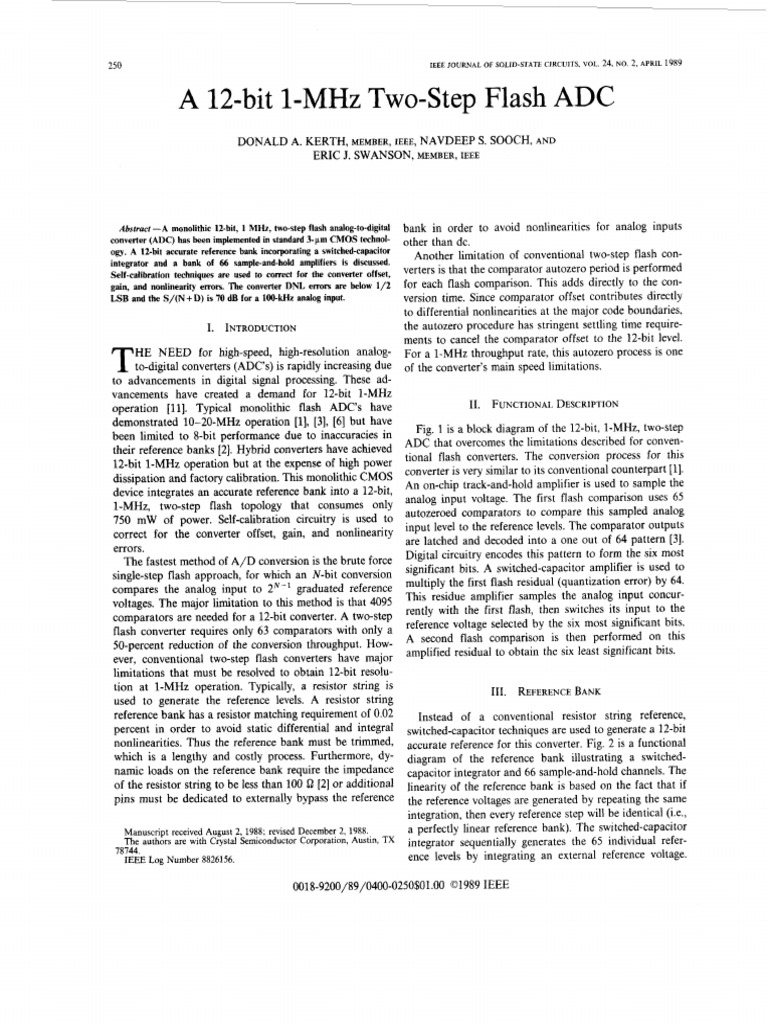 A 12-Bit: Two-Step Flash | PDF | Amplifier | Analog To Digital Converter