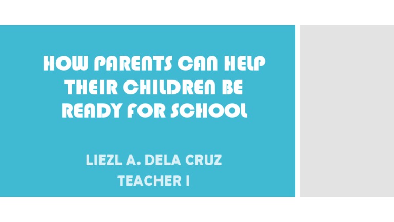 How Parents Can Help Their Children Be Ready | PDF