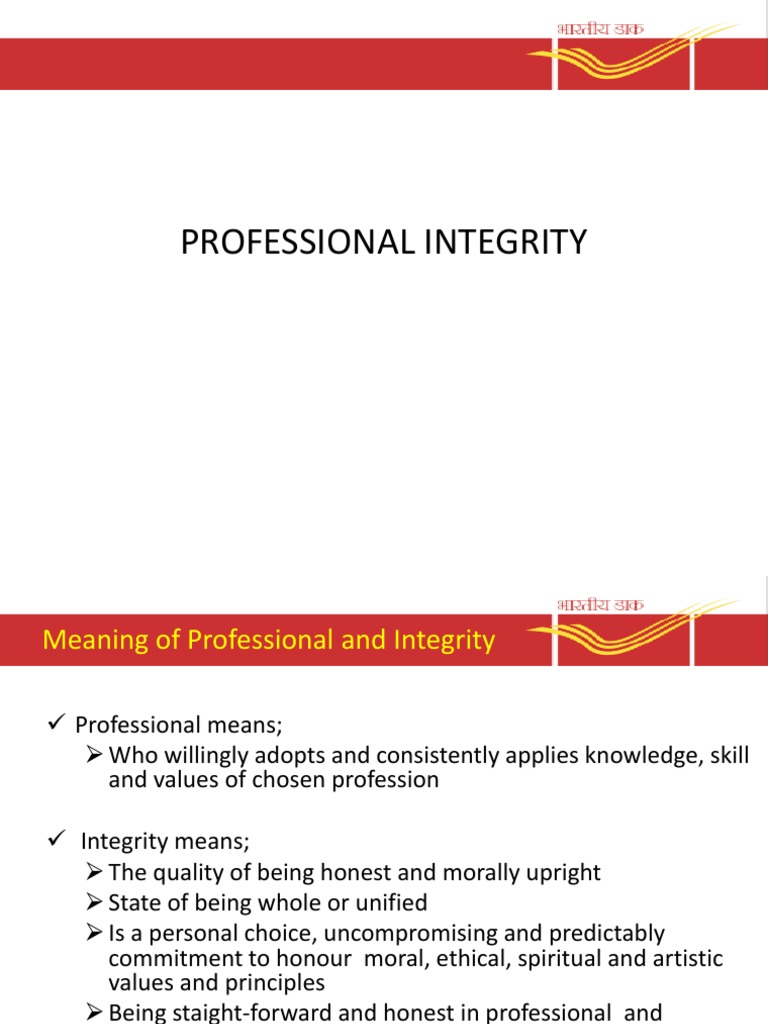 02 PPTprofessional Integrity 1 | PDF | Integrity | Behavioural Sciences