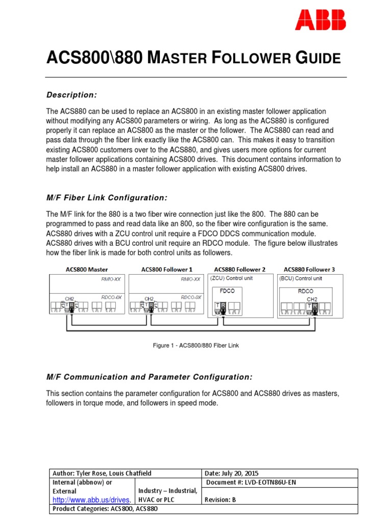 Acs800880 Master Follower Guide | PDF | Optical Fiber | Electronics